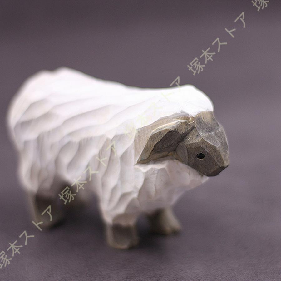 置き物 木製彫刻 動物の置物 木彫り シープ ひつじの木製 置き物 木製彫刻 動物の置物 木彫り シープ ひつじの木製