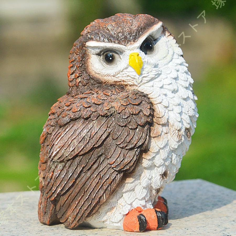 LxRx9 フクロウの置物 ふくろう 鳥 とり 部屋装飾品 動物 オーナメント オブジェ ガーデン おもちゃ ガーデニング 置物 縁起物 愛らしい雑貨 ナチュラル : kd7-20k ...