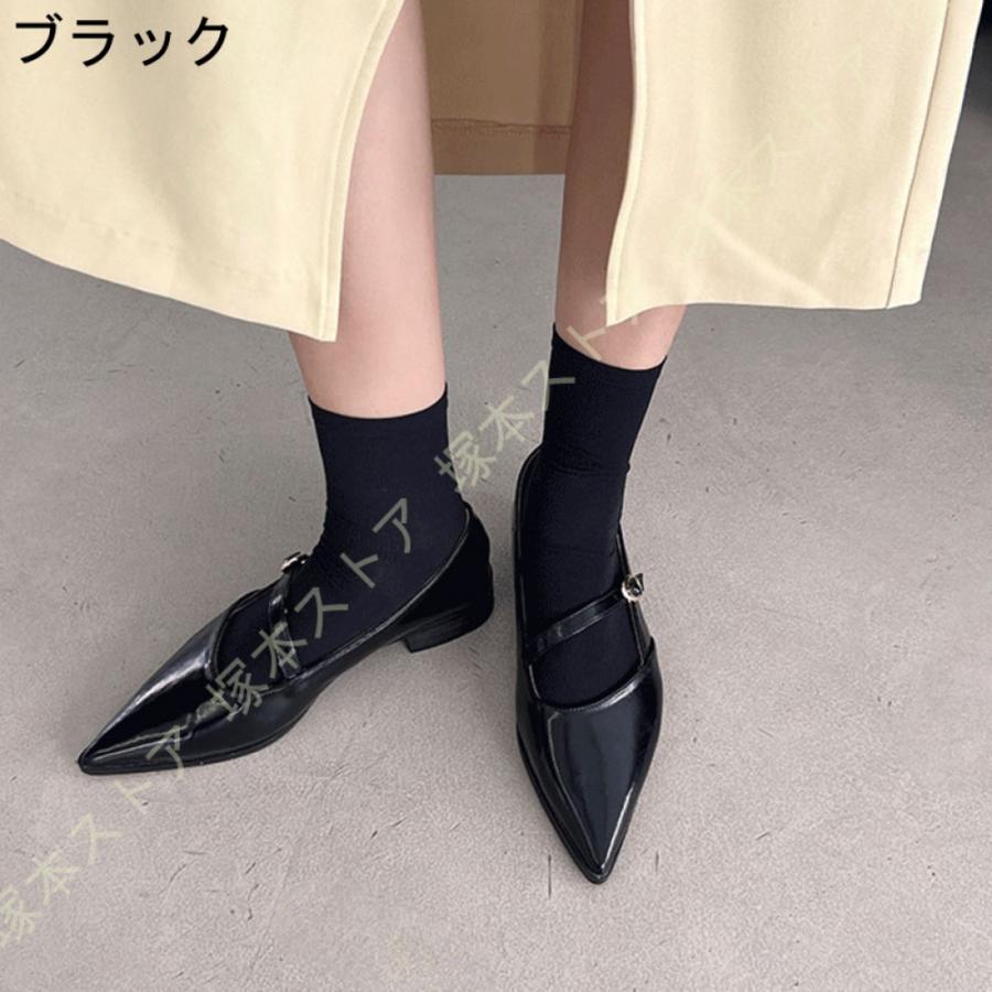 ポインテッドトゥ パンプス フラット 歩きやすい ローヒール フラットシューズ レディース 痛くないパンプス ストラップ ぺたんこ 美脚 フラットパンプス :w6B-4er-F3F686:塚本 ...