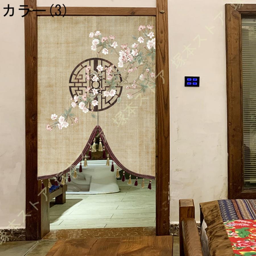 のれん 中華風 タッセル付き 布 花模様 茶室 リビング 玄関 のれん 中華風 タッセル付き 布 花模様 茶室 リビング 玄関