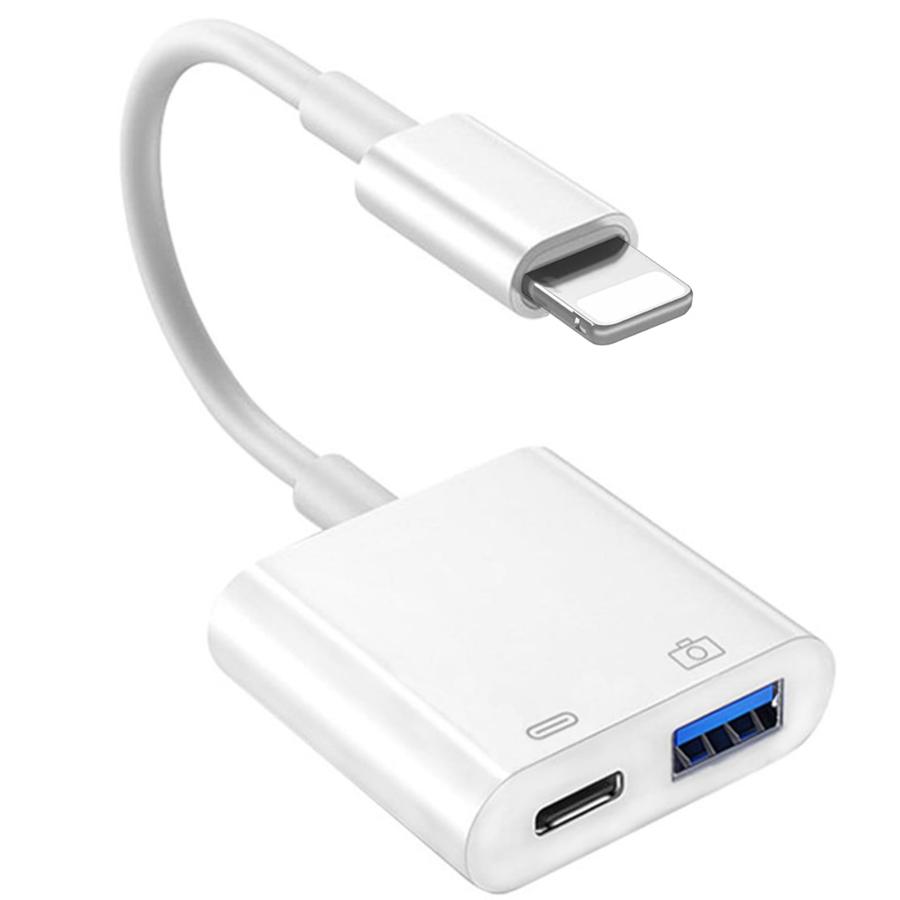 yangoo USB変換アダプタ lPhone/Pad用 2in1 OTGカメラアダプタ 急速充電 USB3.0高速伝送 USBカメラアダプ ...