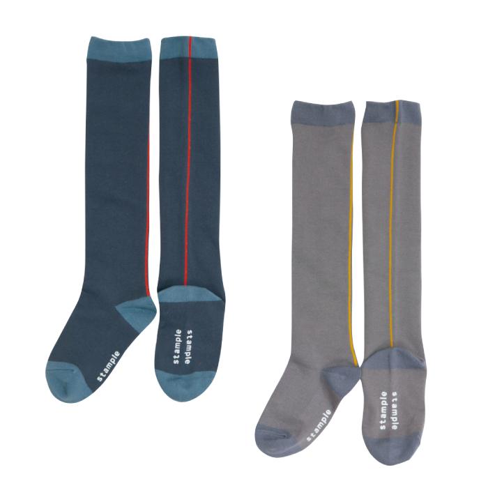 stample（スタンプル） 72826 バックシーム ニーハイソックス2足組 スタンプル 靴下 子供 キッズ おしゃれ 女の子 履きやすい 滑り止め 暖かい 通学 :72826:つきうさぎ ...