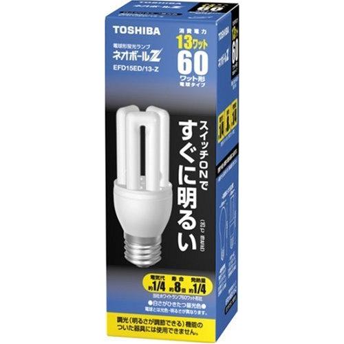 東芝 ネオボールZ 電球形蛍光ランプ 電球60ワットタイプ 昼光色 EFD15ED/13-Z : つなぐstore - 通販 - Yahoo!ショッピング