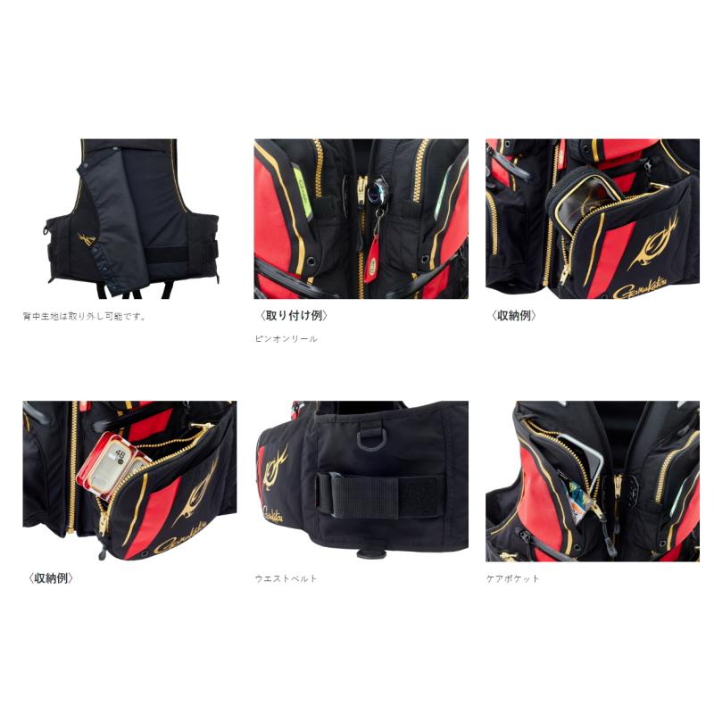 Gamakatsu がまかつ フローティングベスト GM-2193 ブラック×レッド M / 救命具 gamakatsu : フィッシング釣人館 1号店 - 通販 - Yahoo!ショッピング