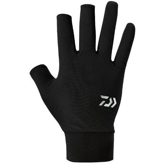 DAIWA（釣り） ダイワ ICEDRY(R) UVカットグローブ 3本カット DG-6725 ブラック Mサイズ / ウェア メール便可 釣具 daiwa : フィッシング釣人館 1号店 ...