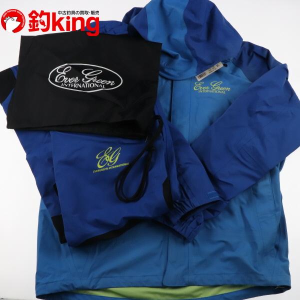 EverGreen エバーグリーン EG レインスーツ EGRW-301 ブルー XLサイズ /Z111M 未使用 磯 サーフ 投釣 キス釣り ...