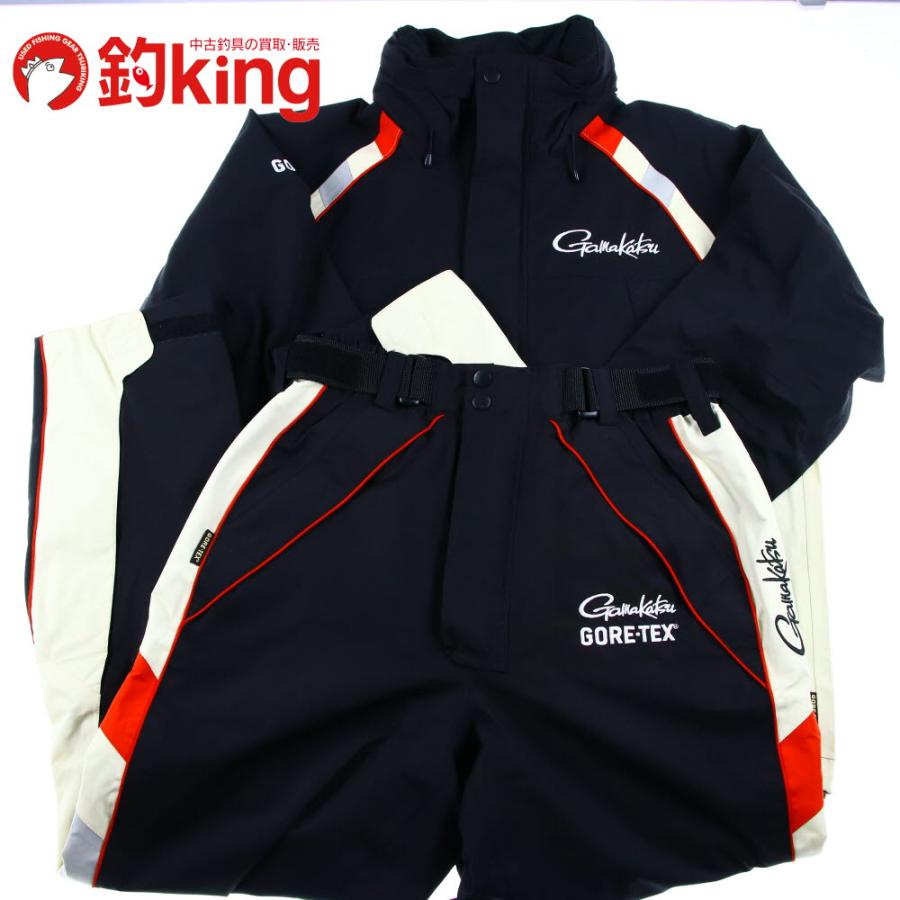 Gamakatsu がまかつ ゴアテックス レインスーツ GM-3297 ブラック Mサイズ /SH008M 美品 磯 上物 フカセ釣り グレ オナガ クチブト : 釣king - 通販 ...
