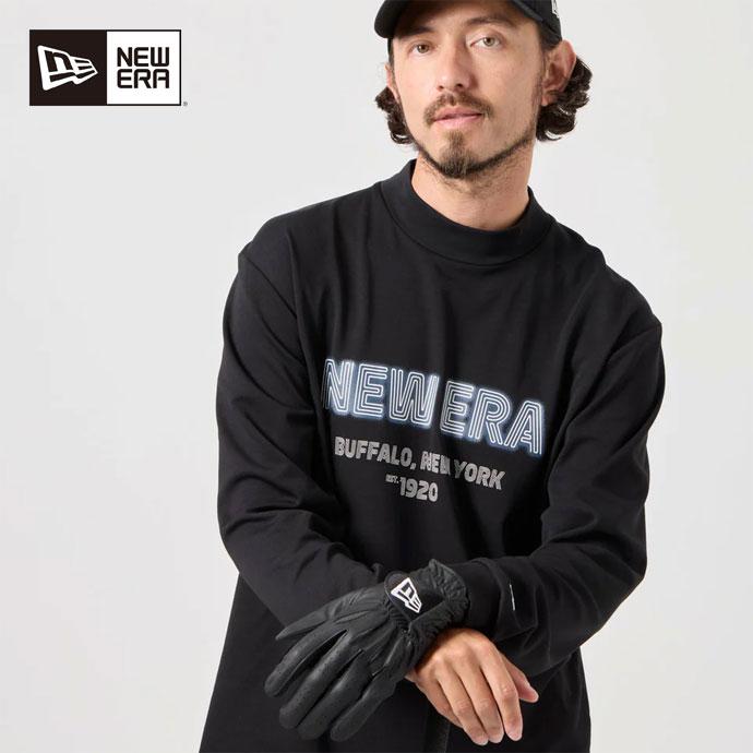 NEW ERA（ニューエラ） ゴルフ メンズ LS MID NECK PF TEE NEON LOGO BLK 14669860 秋 冬 ...