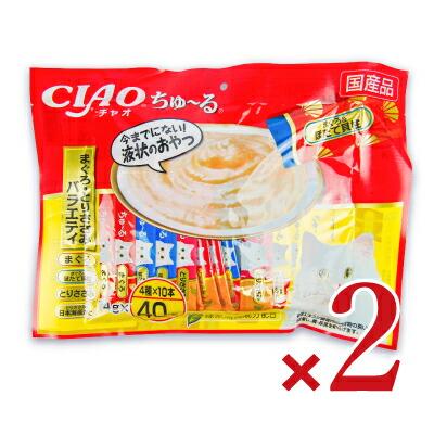 CIAO（いなばペットフード） キャットフード チュール 猫 ちゅーる 猫餌 チャオちゅーる おやつ CIAO まぐろ・とりささみ バラエティ 14g×40本入×2袋 国産品 : にっぽん津々 ...