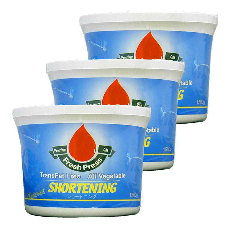 フレッシュプレス ショートニング 1500g × 3個 日本珈琲貿易 : にっぽん津々浦々 - 通販 - Yahoo!ショッピング