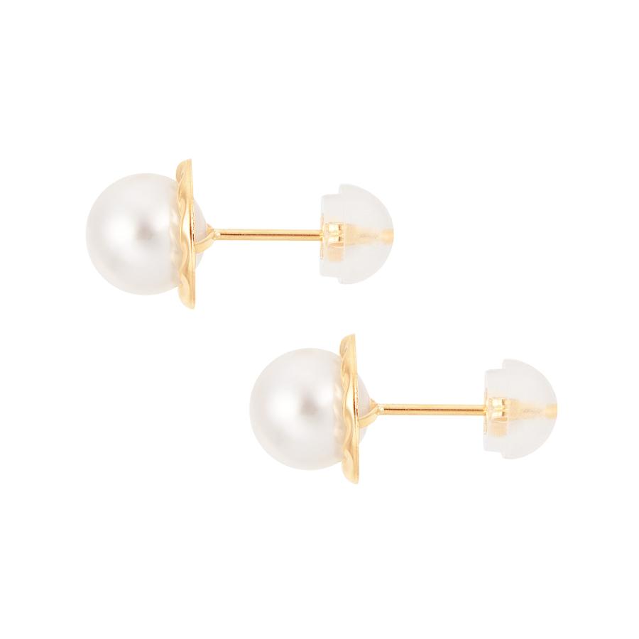 K18イエローゴールドアコヤ真珠ピアス（6mm） : rpe406-003 : ジュエリーツツミ Yahoo!ショッピング店 - 通販 - Yahoo!ショッピング