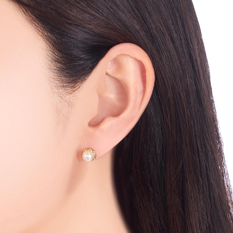 K18イエローゴールドアコヤ真珠ピアス（6mm） : rpe406-003 : ジュエリーツツミ Yahoo!ショッピング店 - 通販 - Yahoo!ショッピング