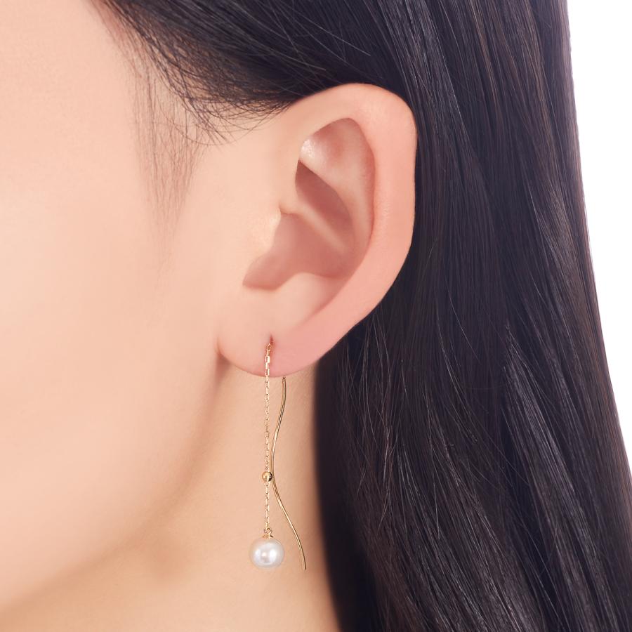 K18イエローゴールドアコヤ真珠ピアス（6mm） : rpe487-003 : ジュエリーツツミ Yahoo!ショッピング店 - 通販 - Yahoo!ショッピング
