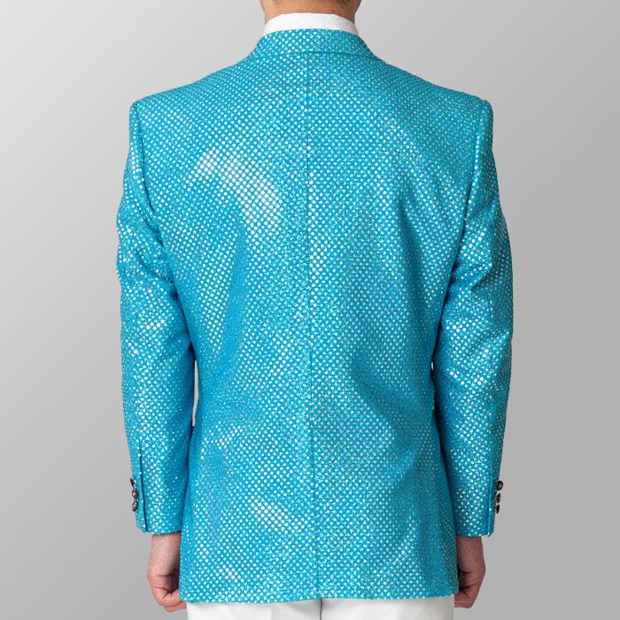 キラキラ スパンコール ジャケット メンズ 男性 ライトブルー 水色