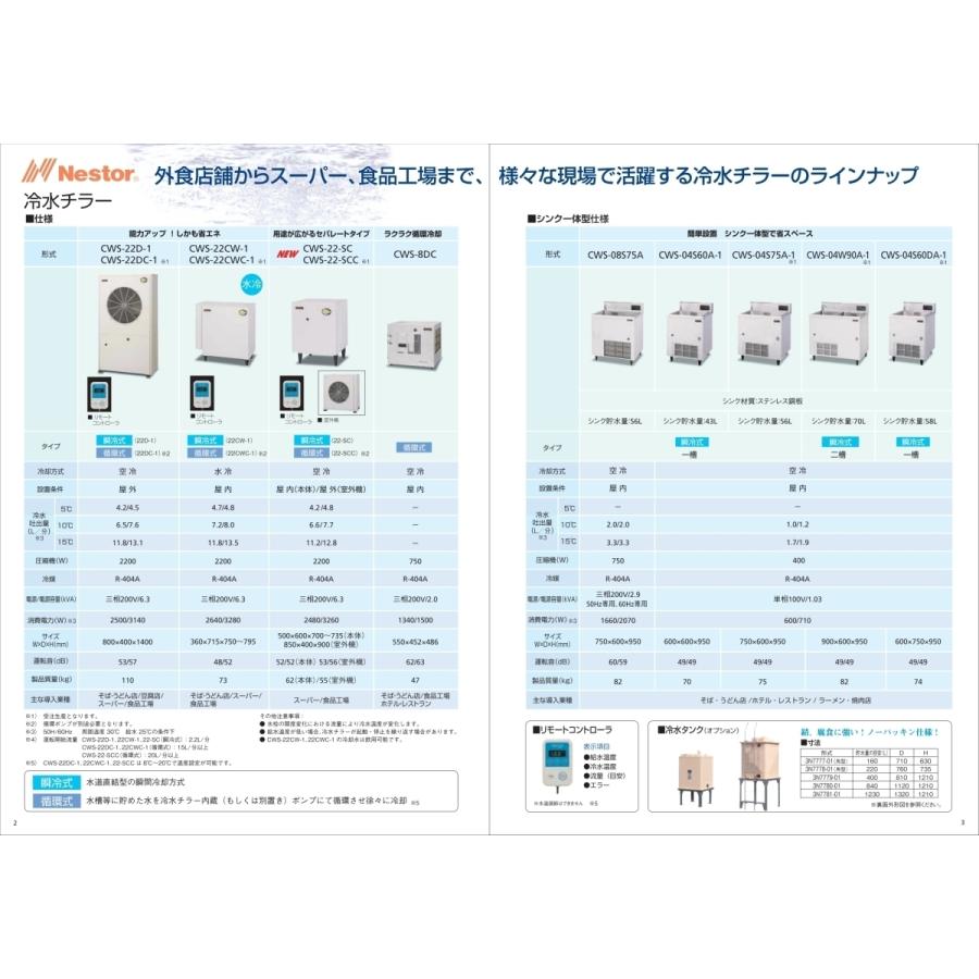 Nestor ネスター インバータ 冷水チラー 瞬冷式 CWS-25AI 瞬冷君 W800×D400×H1400mm ※オプション選択あります。 日本全国送料無料 :CWS-25AI:宝詮 ...