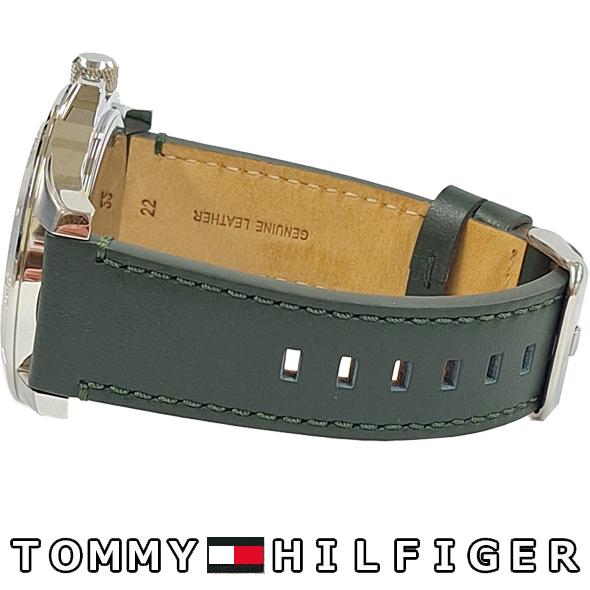 TOMMY HILFIGER（トミー・ヒルフィガー） 腕時計 時計 プレゼント ギフト メンズ ブラック 文字盤 グリーン バンド デイト表示 ...