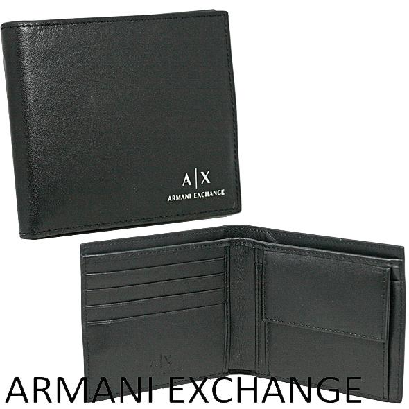 ARMANI EXCHANGE アルマーニエクスチェンジ 財布 二つ折り財布 ギフト プレゼント メンズ ブラック AX 958098 ...