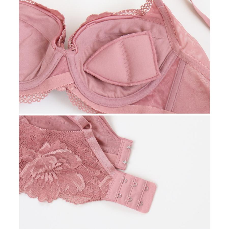 tu-hacci（ツーハッチ） 下着女性 ブラジャー フローリレースブラ 補正 補正ブラ 脇高 谷間 盛れる 苦しくない スタイルアップ かわいい レース レディース ブラ単品 : tu ...