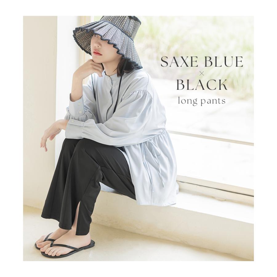 tu-hacci 水陸両用ラッシュガードノーカラーシャツ＆パンツセット 上下セット 日焼け防止 水着 長袖 速乾 体型カバー 紫外線対策 セットアップ おしゃれ ツーハッチ : tu ...