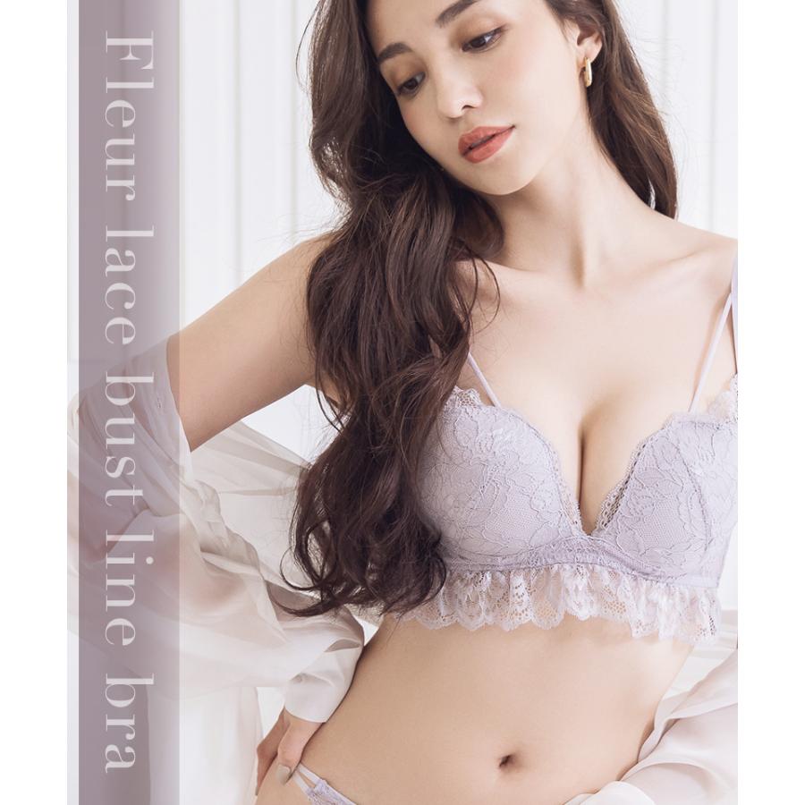 tu-hacci 下着女性 上下セット ブラジャー ノンワイヤー ショーツ フルールレースバストラインブラ＆ショーツ 総レース 透け セクシー ツーハッチ : tu-hacci Yahoo!店 ...