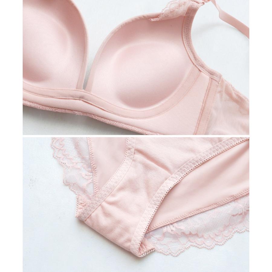 tu-hacci 【新作 お試しクーポンで10%FF】 下着女性 上下セット《エアランジュ》アンジュブラ 大きいサイズ ブラ ショーツセット すっきり 盛り 谷間 ノンワイヤー 楽ちん ...