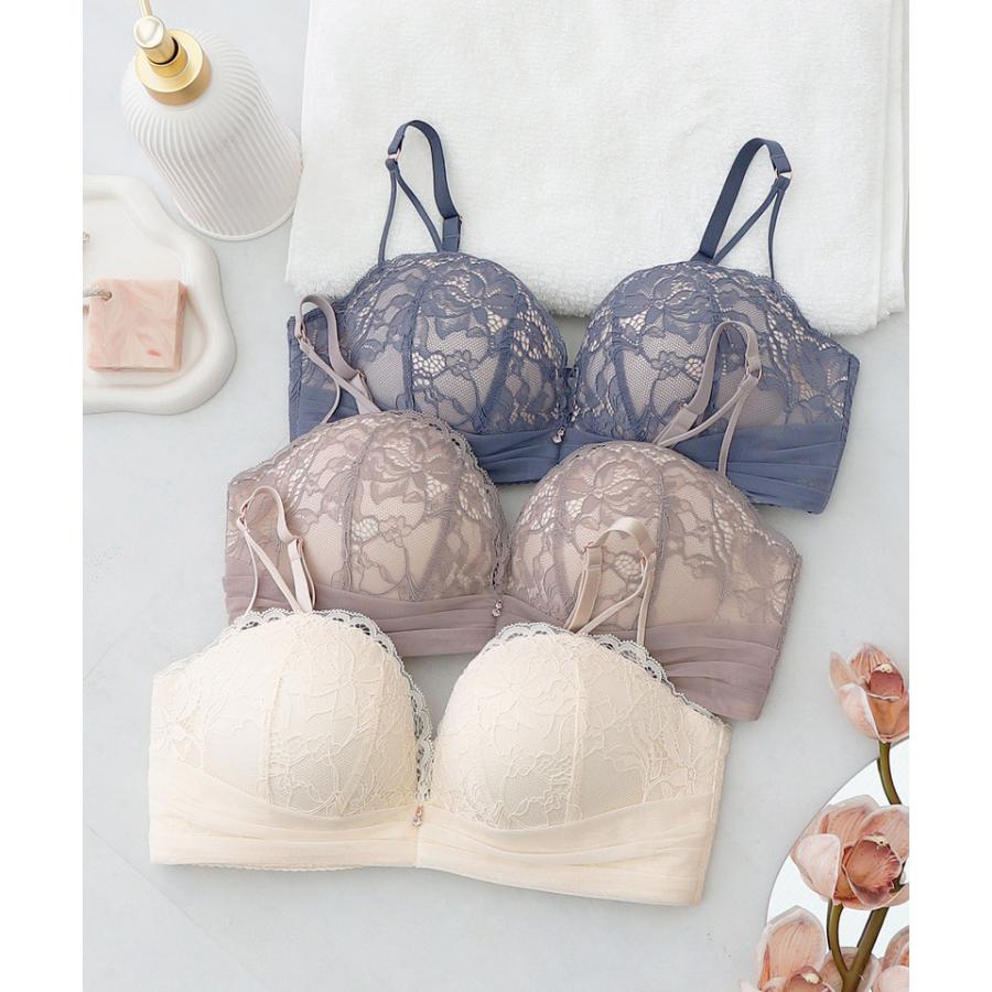 tu-hacci 【新作 クーポンで10%OFF】 下着女性 ブラジャー 《モーニングルーティンブラ》ミスティフルールブラ 谷間 レディース ブラ単品 ノンワイヤー ツーハッチ : tu ...