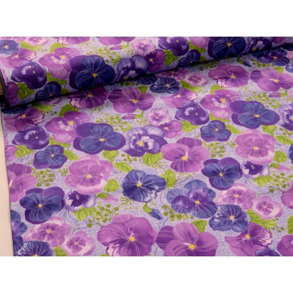 MODA（モダ） Pansys Posies パンジーポジー Main Pansy ラベンダー シーチング生地 USAコットン 108cm幅 ...