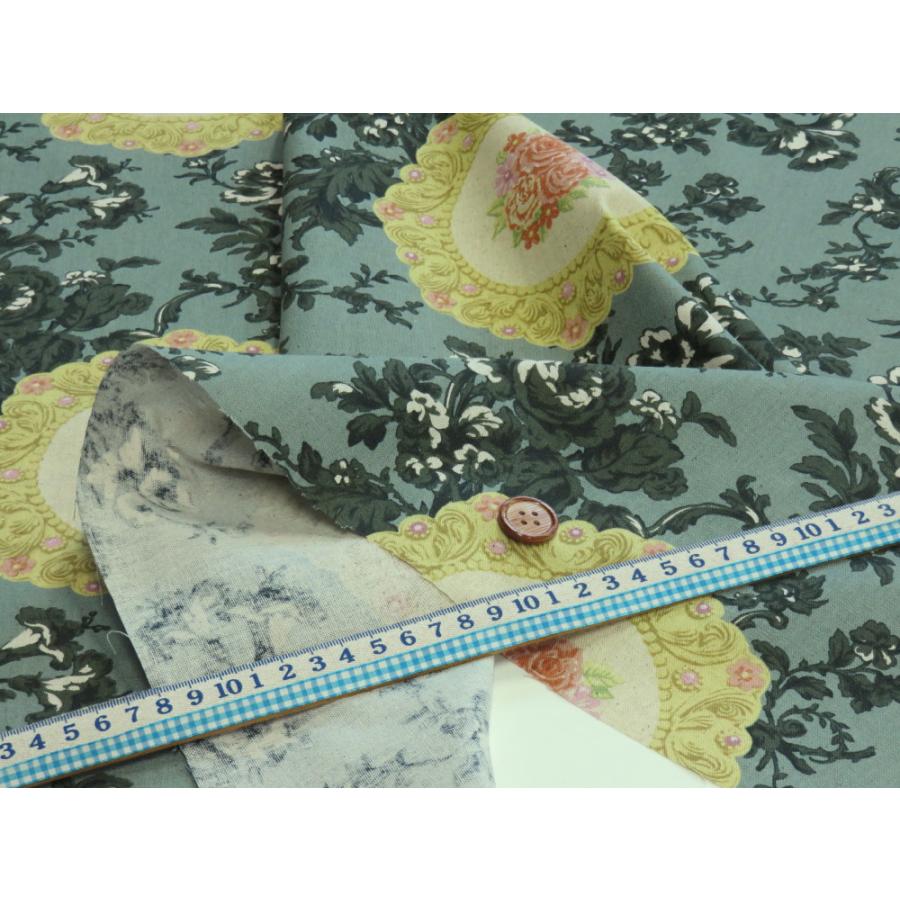 1m単位 アウトレット80％ KUNIKA×YUWA有輪 Antique Rose Cookies グリーン 綿麻キャンバス生地 マークダウン メーカー処分品 生地 布地 布 : 布と手芸 ...
