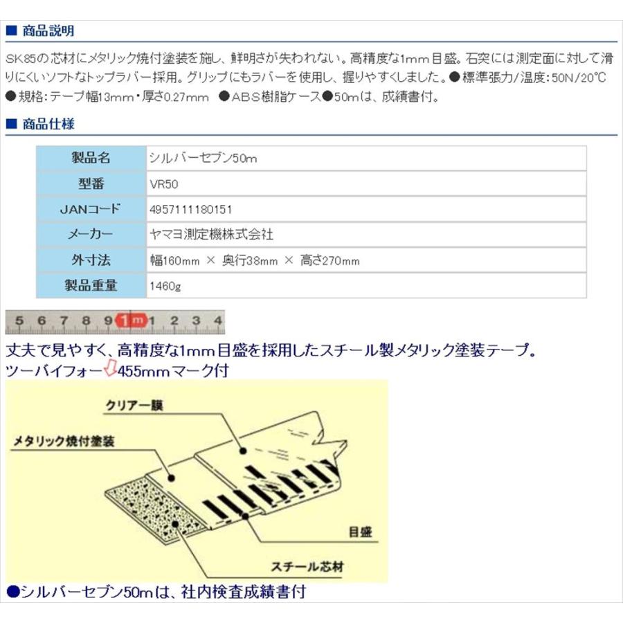 ♪☆☆ヤマヨ JIS1級 鋼製塗装巻尺 シルバーセブン50m VR50 : 現場屋さんヤフー店 - 通販 - Yahoo!ショッピング