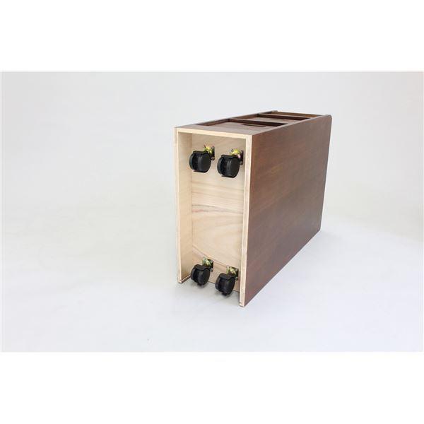 収納棚 サイドボード 約幅20cm 4段 ブラウン 木製 天然木 桐材 キャスター付き 軽量 トレイワゴン 完成品 リビング : 通販 ...