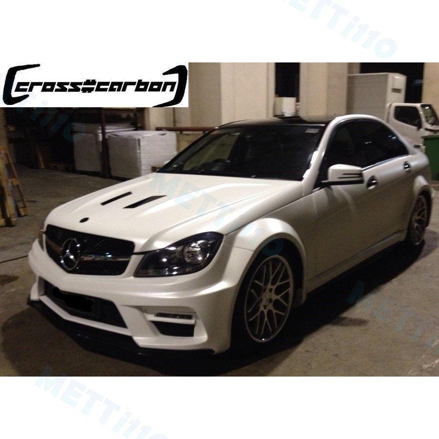 BENZ メルセデス ベンツ W204 後期 セダン ツーリング C63 AMG 用 ブラックシリーズタイプ ダクト付き ボンネット FRP製 ...