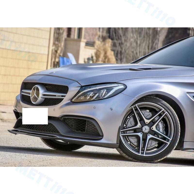 BENZ メルセデス ベンツ W205 S205 C63AMG セダン ワゴン用 ブラックセイル カーボン フロントスポイラー バンパーリップ 綾織 ブラバス 前期/後期 ...