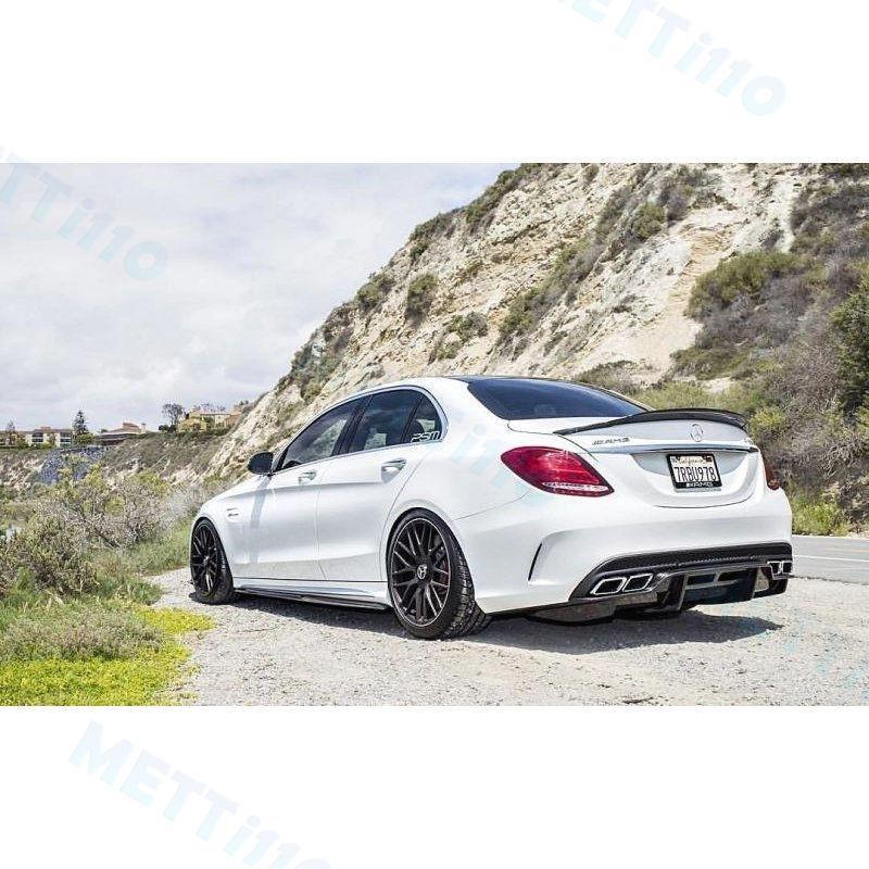 BENZ メルセデス ベンツ W205 S205 C63AMG セダン ワゴン用 PSMタイプ カーボン サイドスカート 左右セット サイドステップ サイドエクステンション ...