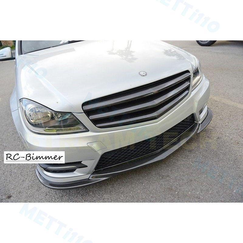 BENZ メルセデス ベンツ W204 Cクラス 後期 AMGスポーツ用 カーボン フロントスポイラー リップスポイラー フロントリップ ...