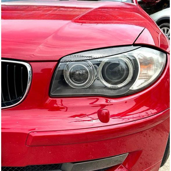 スポーティ全開♪ BMW カーボン ルック アイライン ヘッド ガーニッシュ E87 E82 E88 116i 118i 120i 130i 135i 1シリーズ Mスポーツ ...