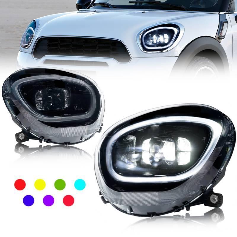 MINI R60 ミニ クロスオーバー ヘッドライト7色RGB オープニングモーション 流れるウインカー 一体化LED ヘッドライト H23~H28 : 途家 - 通販 - Yahoo!ショッピング