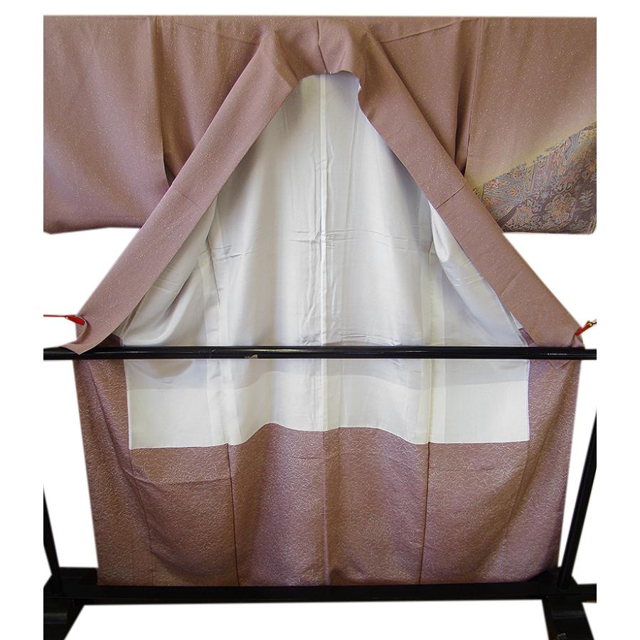 きものしらゆり 身丈162cm 裄66cm 10〜5月 極上ちりめん地 梅鼠色 たたき染 ペルシャ柄 訪問着 正絹 身長154cm〜160cmの方に最適 C806 : 博多着物市場 きものしら ...