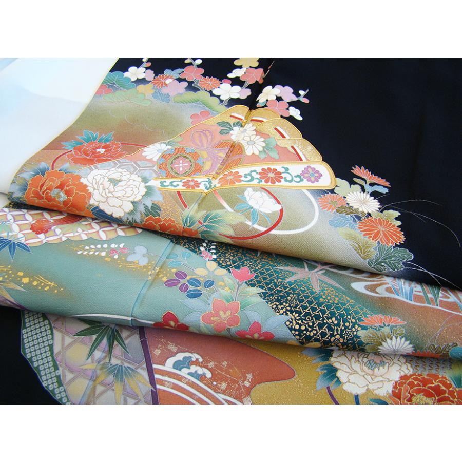 きものしらゆり 身丈163cm 裄67cm 作家物 極上ちりめん地 金彩染 松竹梅 宝尽し 黒留袖 須浜 正絹 身長155cm〜161cmの方に最適 C842 : 博多着物市場 きものしらゆり ...