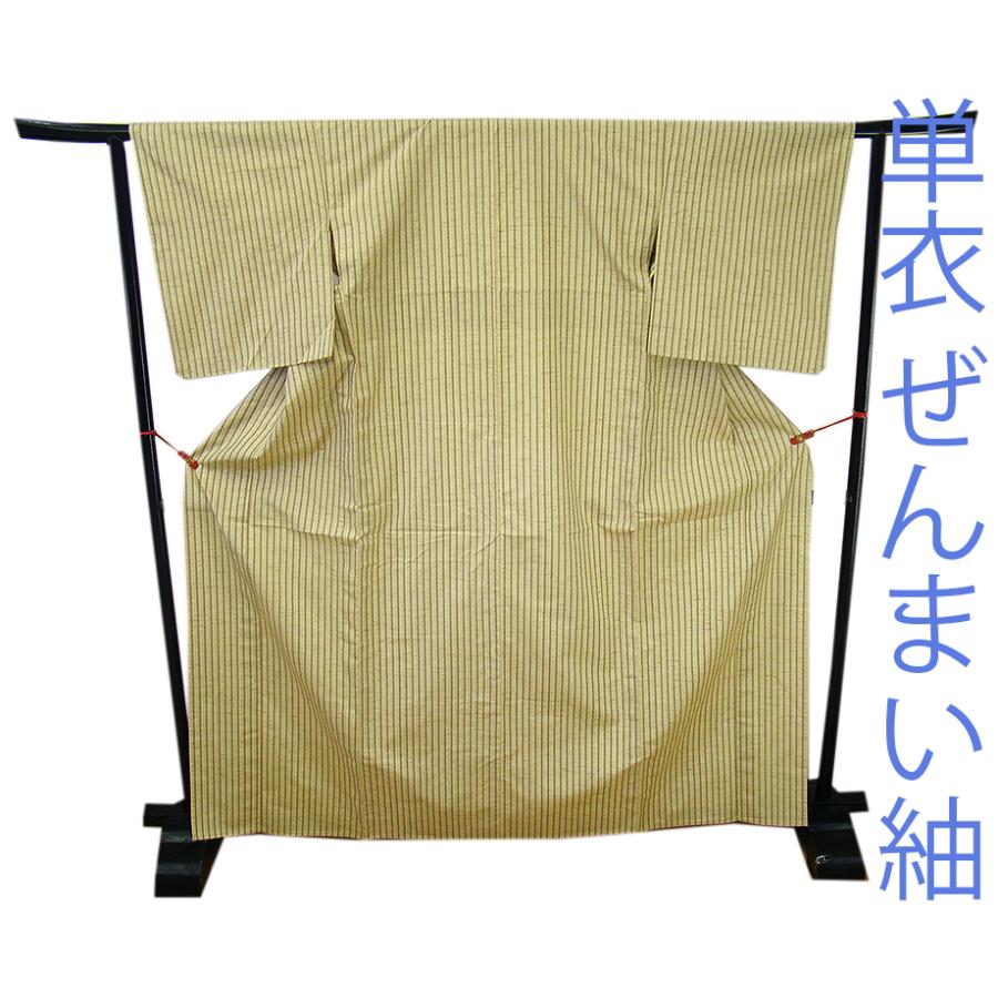 きものしらゆり 身丈159cm 裄66cm 5・6・9月 単衣 縞柄 ぜんまい紬 正絹 身長154cm〜160cmの方に最適 同梱可 C896 : 博多着物市場 きものしらゆり - 通販 ...