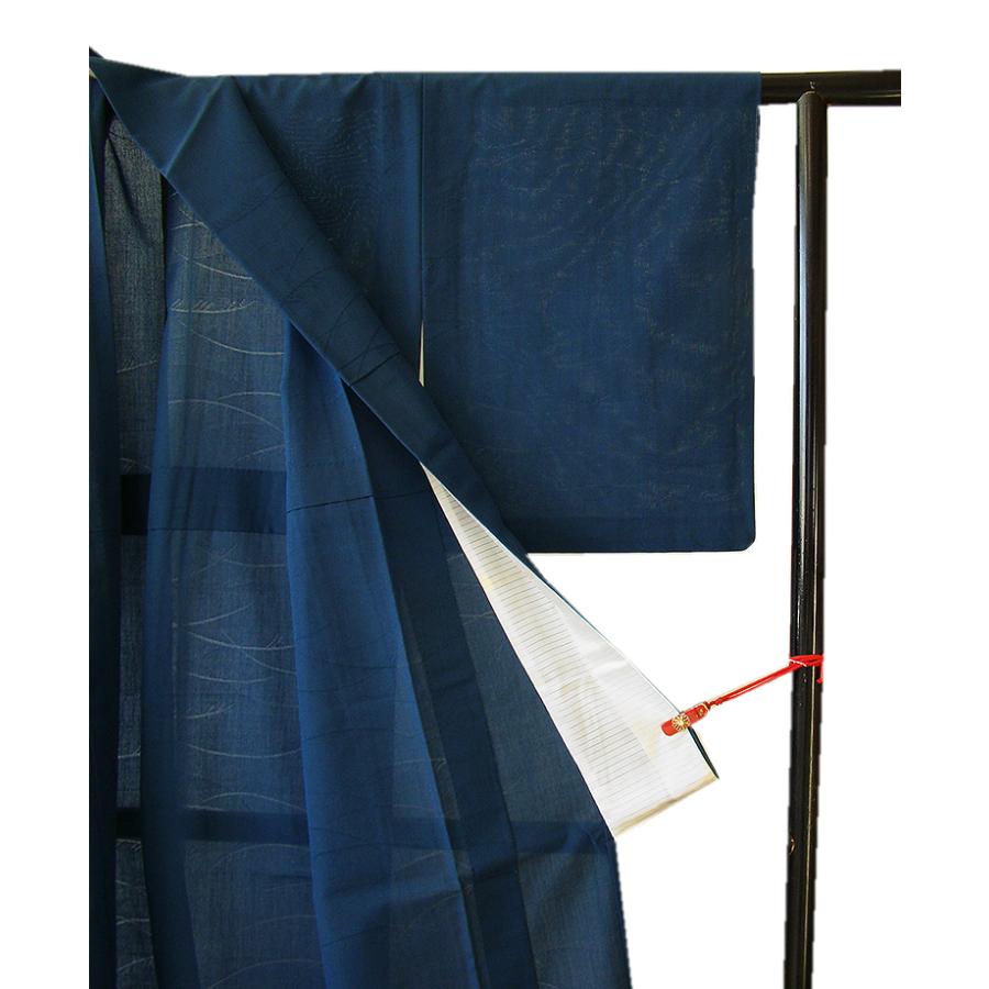 きものしらゆり 身丈155cm 裄63cm 7・8月 夏物 S寸 紗紬 藍色 つゆ草柄 正絹 身長146cm〜152cmの方に最適 同梱可 U906 : u906 : 博多着物市場 きものしら ...