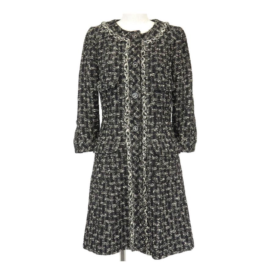 CHANEL（シャネル） ココマーク ツイード ノーカラー ロングジャケット