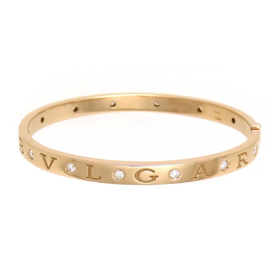 BVLGARI（ブルガリ） ブルガリブルガリ バングル 12Pダイヤモンド #S 354025 Au750 (K18PG) レディース [美品 ...