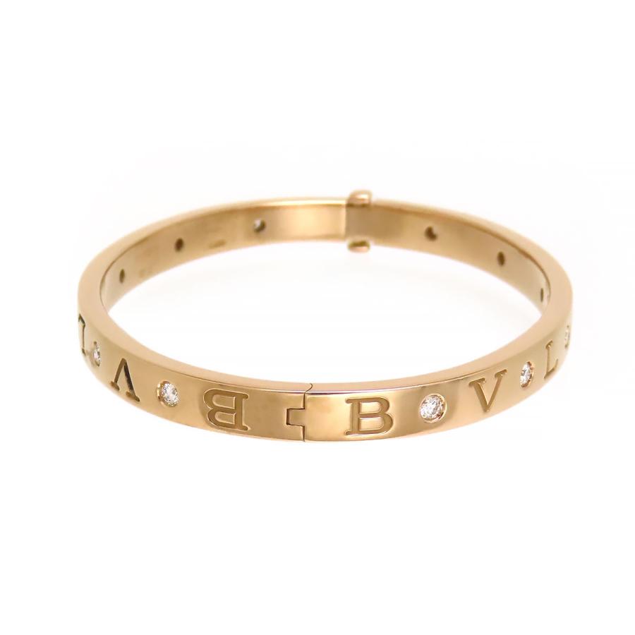 BVLGARI（ブルガリ） ブルガリブルガリ バングル 12Pダイヤモンド #S 354025 Au750 (K18PG) レディース [美品 ...
