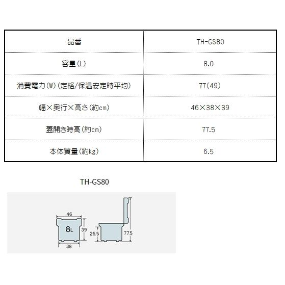 象印：業務用電子ジャー(ステンレス)（保温専用・4升）/TH-GS80-XA : th-gs80-xa : メロウハウス - 通販 ...