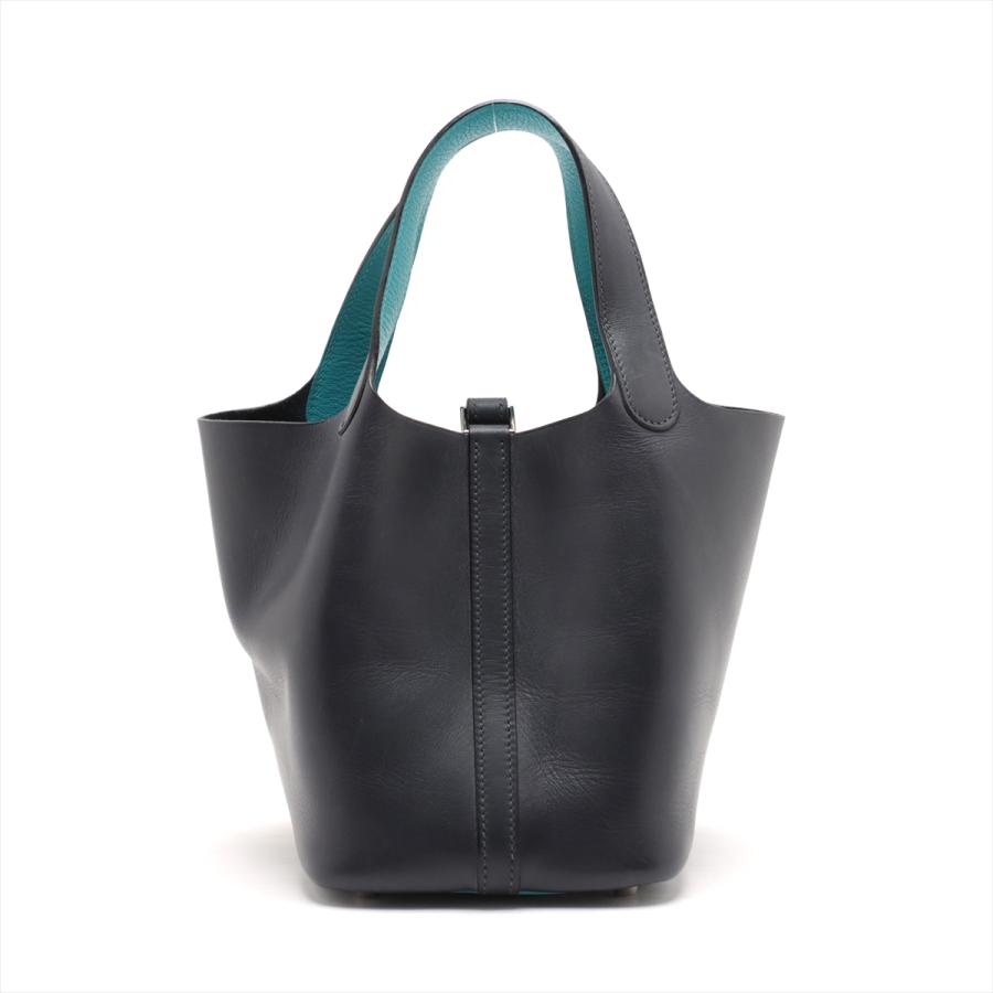 HERMES エルメス ピコタンエクラPM バレニア ブルーインディゴ×ターコイズ I刻 シルバー金具 ハンドバッグ 【中古】 : bagher00006 : Clockwise クロック ...