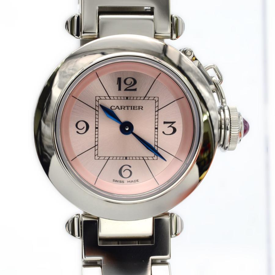 CARTIER カルティエ ミスパシャ ウォッチ W3140008 SS クォーツ ピンク文字盤 レディース腕時計 ヴィンテージ 保存箱【中古 ...