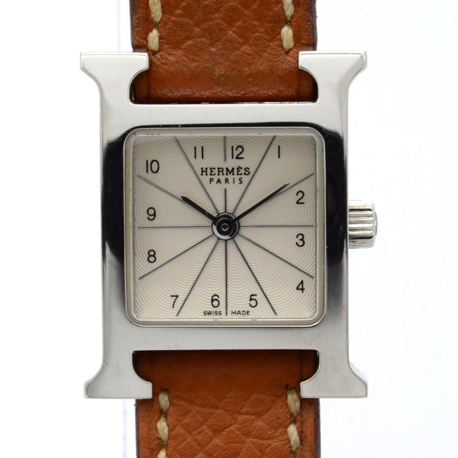 HERMES エルメス Hウォッチミニ HH1.110 クォーツ QZ SS×革 白文字盤 スクエア ヴィンテージ レディース腕時計 【中古】 : Clockwise クロックワイズ - 通販 ...