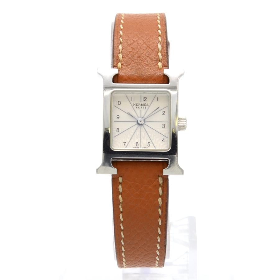 HERMES エルメス Hウォッチミニ HH1.110 クォーツ QZ SS×革 白文字盤 スクエア ヴィンテージ レディース腕時計 【中古】 : Clockwise クロックワイズ - 通販 ...