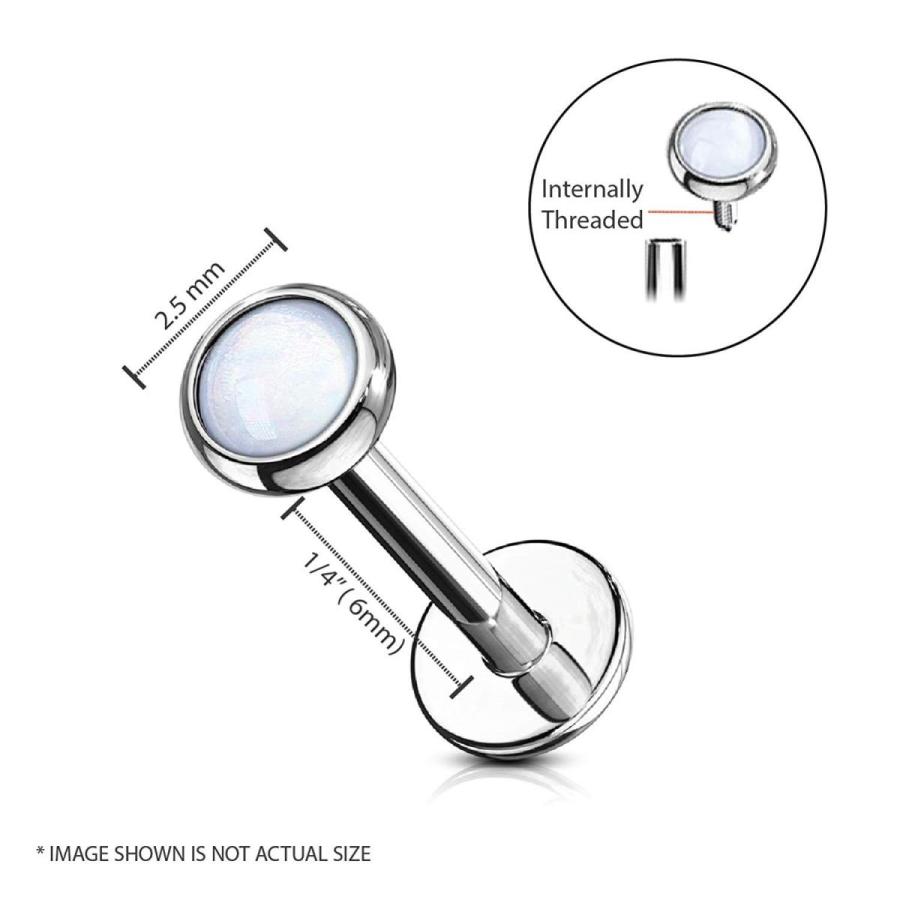 BodyJ4You 3PC Labret Monroe Stud Set 16G Lip Chin Ear Illuminating Sto ...