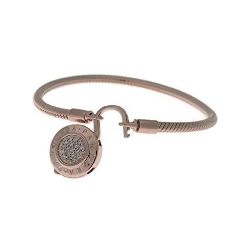 PANDORA Smooth Rose Bracelet, Signature Padlock, Clear CZ, 587757CZ (1 ...